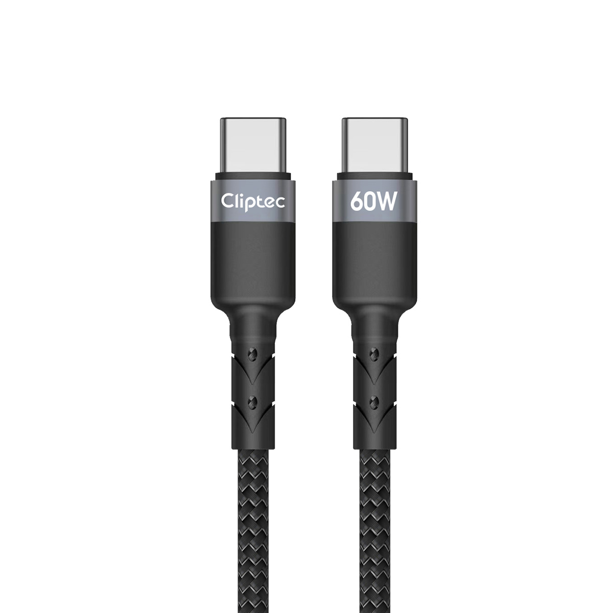 CLIPTEC MCC204CC TYPE-C TO TYPE-C FAST CHARGING CABLE 60W 50CM - BLACK