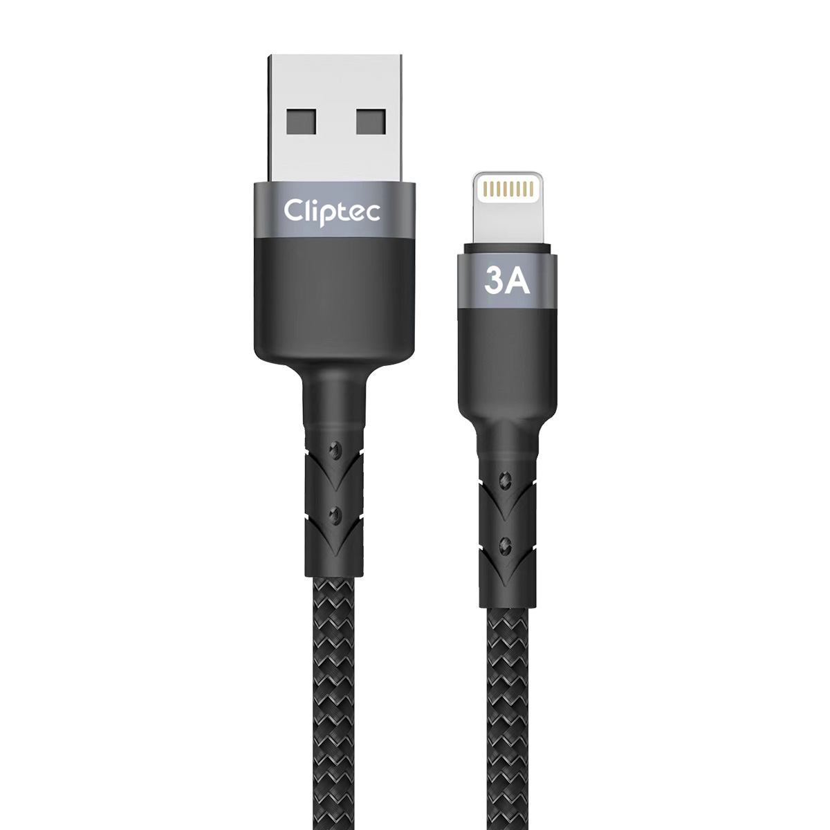 CLIPTEC MCC204L USB TO LIGHTNING FAST CHARGING CABLE 3A 50CM - BLACK