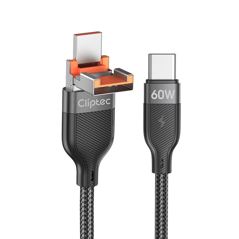 CLIPTEC MCC155C 2 IN 1 FLIP-TO-CHANGE USB + TYPE-C TO TYPE-C FAST ...