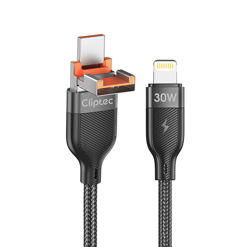 CLIPTEC MCC155L 2 IN 1 FLIP-TO-CHANGE USB + TYPE-C TO LIGHTNING FAST ...