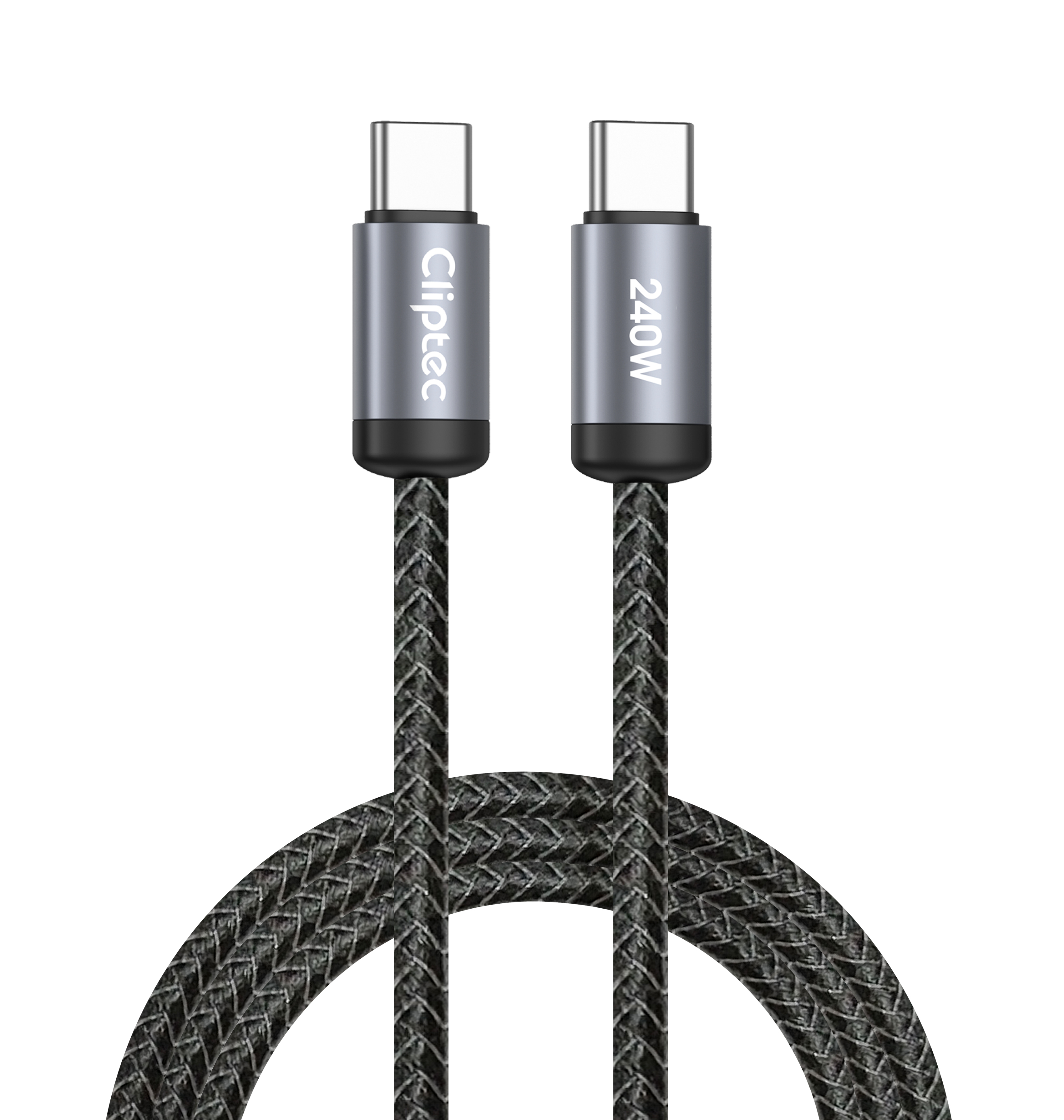 CLIPTEC MCC213CC240 TYPE-C TO TYPE-C FAST CHARGING CABLE 240W 1.2M - BLACK
