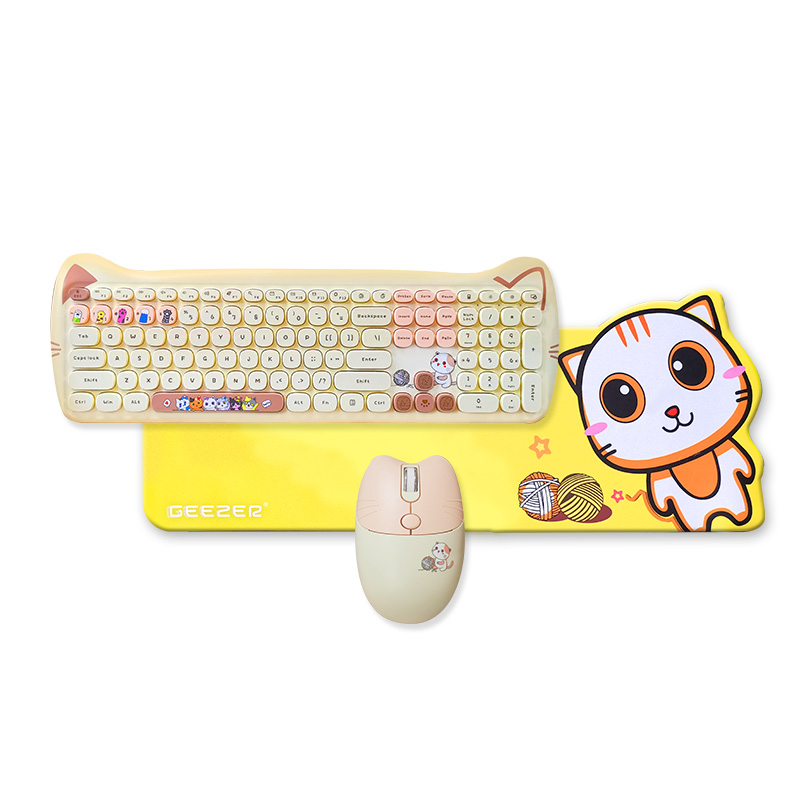 GEEZER CUTIE PLUS 2.4GHZ WIRELESS 3 IN1 KEYBOARD MOUSE AND PAD COMBO ...