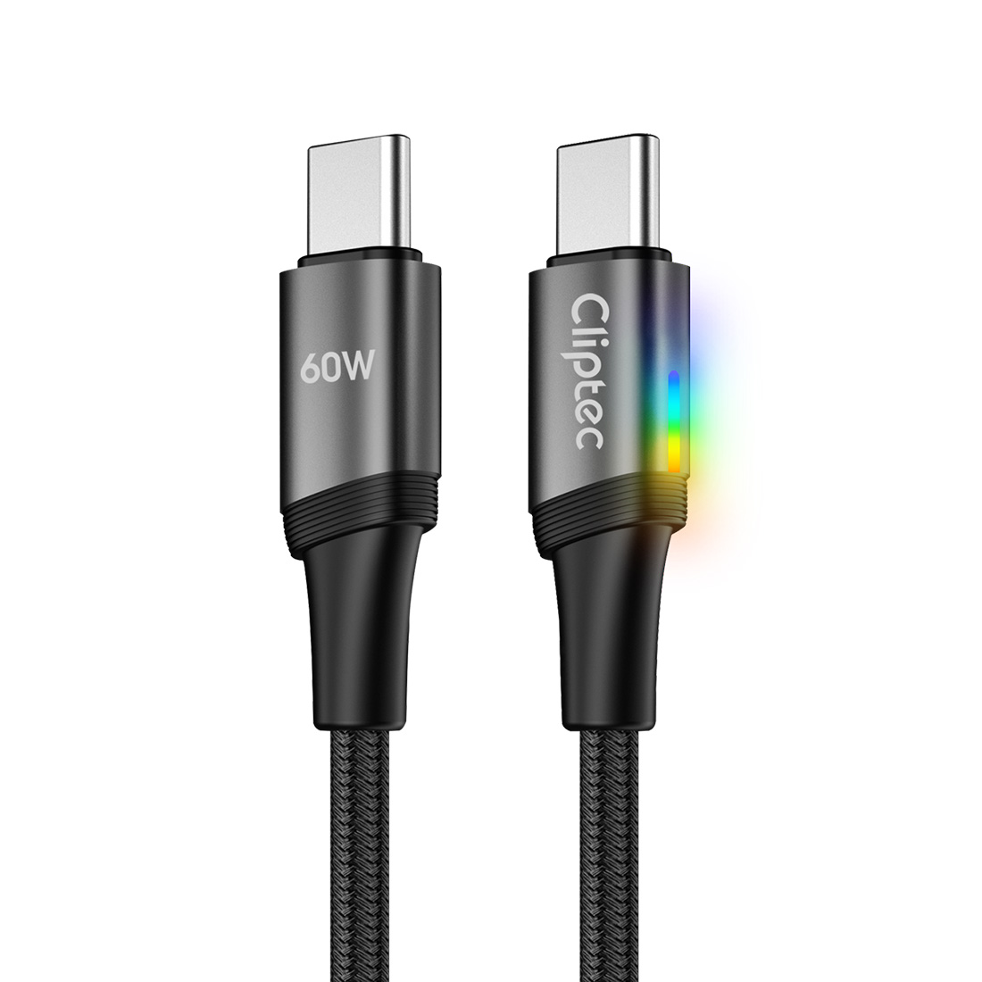 CLIPTEC MCC226CC TYPE-C TO TYPE-C RGB BREATHING LIGHT FAST CHARGING ...