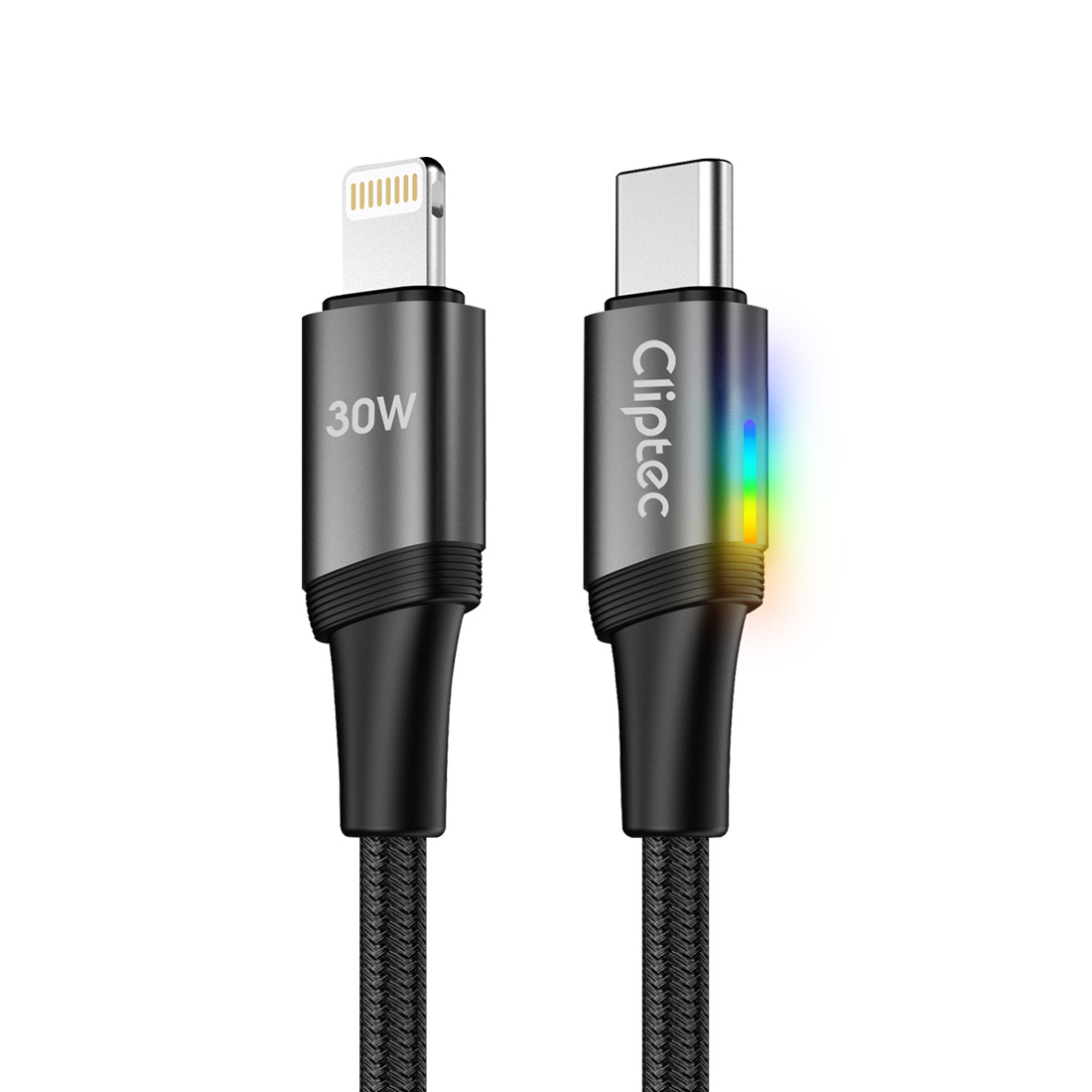 CLIPTEC MCC226CL TYPE-C TO LIGHTNING RGB BREATHING LIGHT FAST CHARGING ...