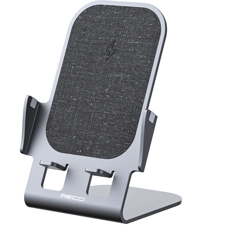 RECCI RCW-30 15W WIRELESS CHARGER DESKTOP STAND - GREY