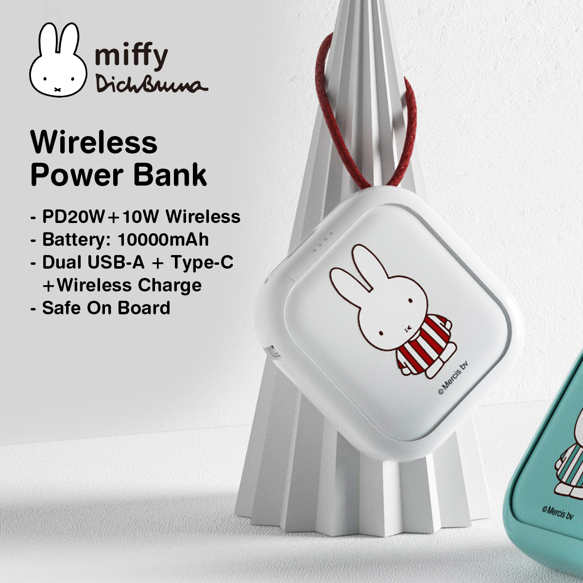 MIFFY SPX01W PD 20W FAST CHARGE 10000MAH WIRELESS POWER BANK - WHITE