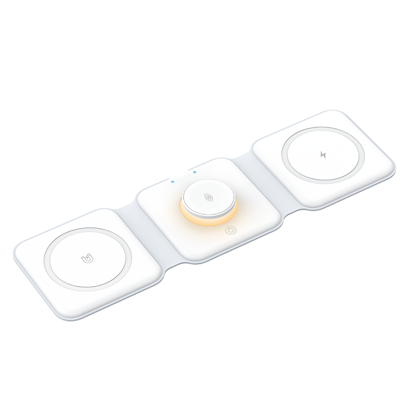 RECCI RCW-27 3 IN 1 NIGHT LIGHT 15W WIRELESS CHARGER - WHITE