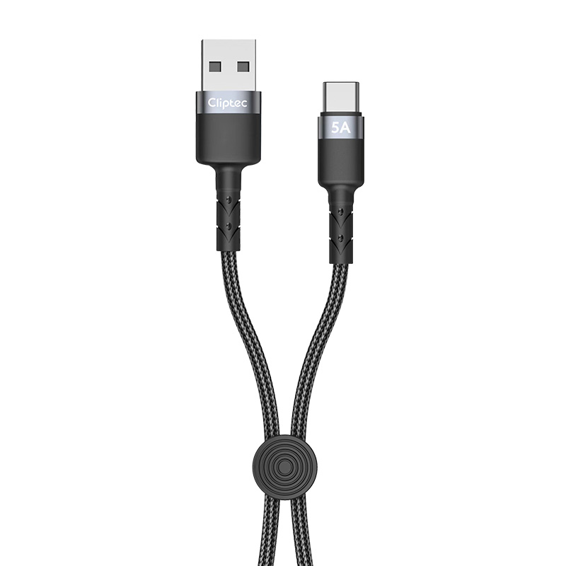 CLIPTEC MCC202C TYPE-C FAST CHARGING CABLE 5A 20CM - BLACK
